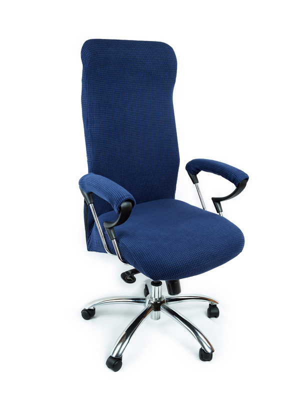 Чехол на стул, компьютерное кресло Crocus-Life A2-Blue, размер L, цвет: темно-синий