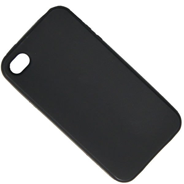 Чехол для Apple iPhone 4s силиконовый матовый <черный>