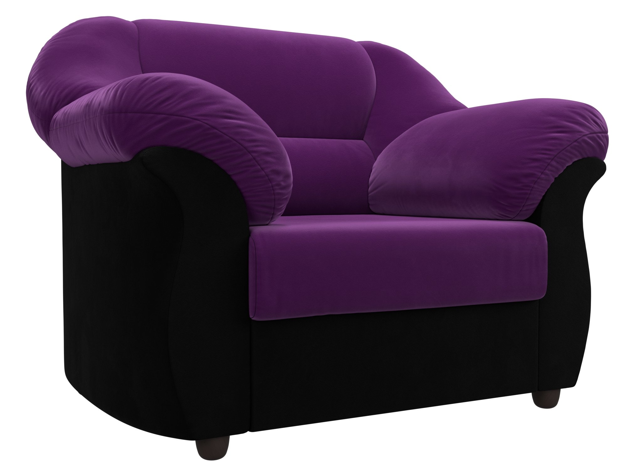 Кресло Карнелла микровельвет фиолетовый/черный