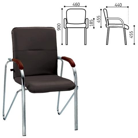 NOWY STYL Кресло для приемных и переговорных "Samba", деревянные накладки, хромированный к