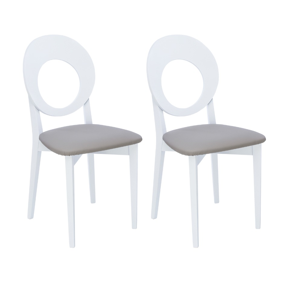 Комплект стульев 2 шт. Leset Хьюстон, белый/экокожа 526