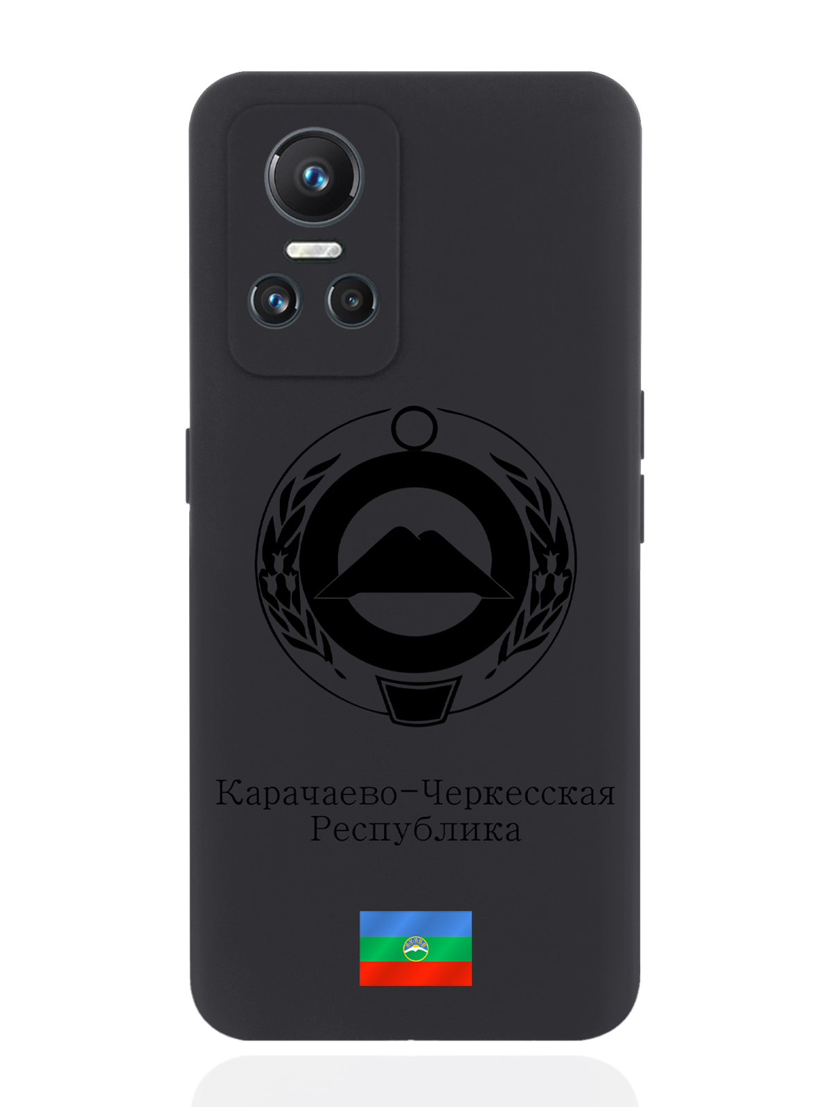 Чехол SignumCase для realme GT Neo 3 Черный Герб Карачаево-Черкесии черный