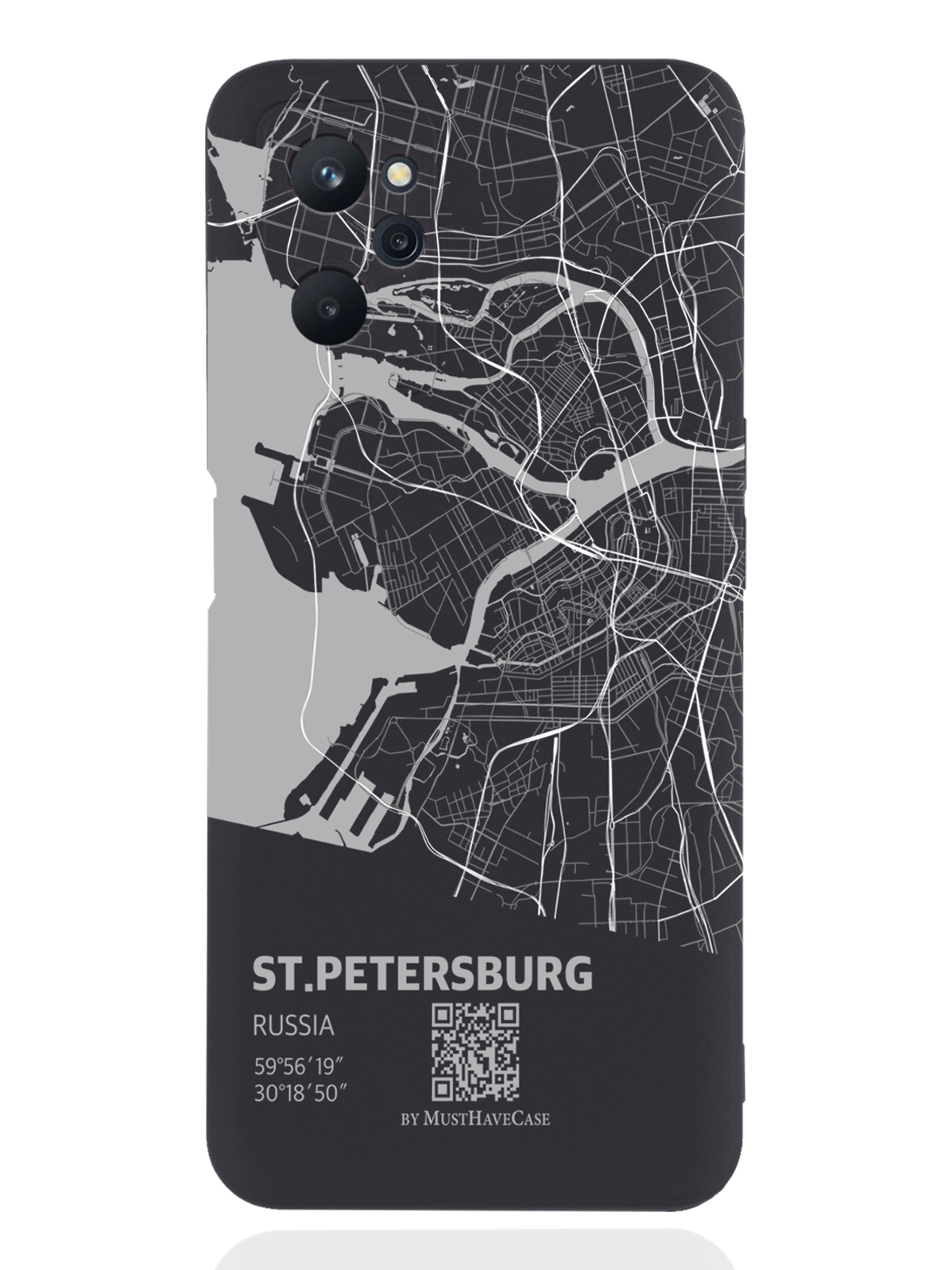 Чехол MustHaveCase для realme 9i Карта Санкт-Петербурга черный