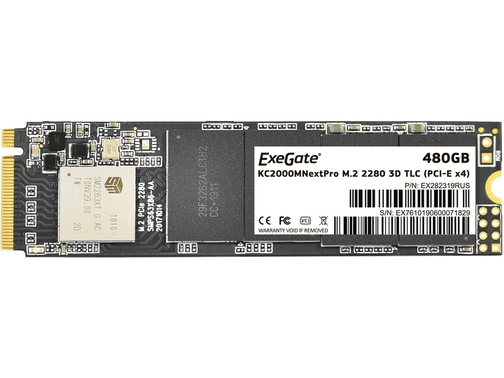 SSD накопитель ExeGate NextPro M.2 2280 480 ГБ (EX282319RUS)