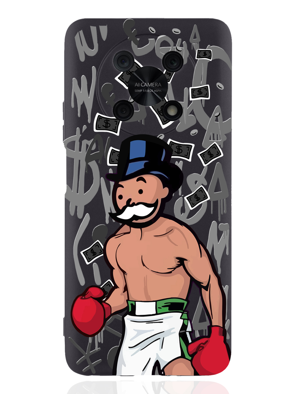 Чехол MustHaveCase для Huawei Nova Y90 Monopoly Boxing Монополия Боксер черный