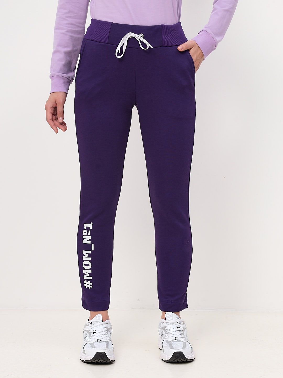 Спортивные брюки женские MOM №1 MOM-0136 фиолетовые 3XL
