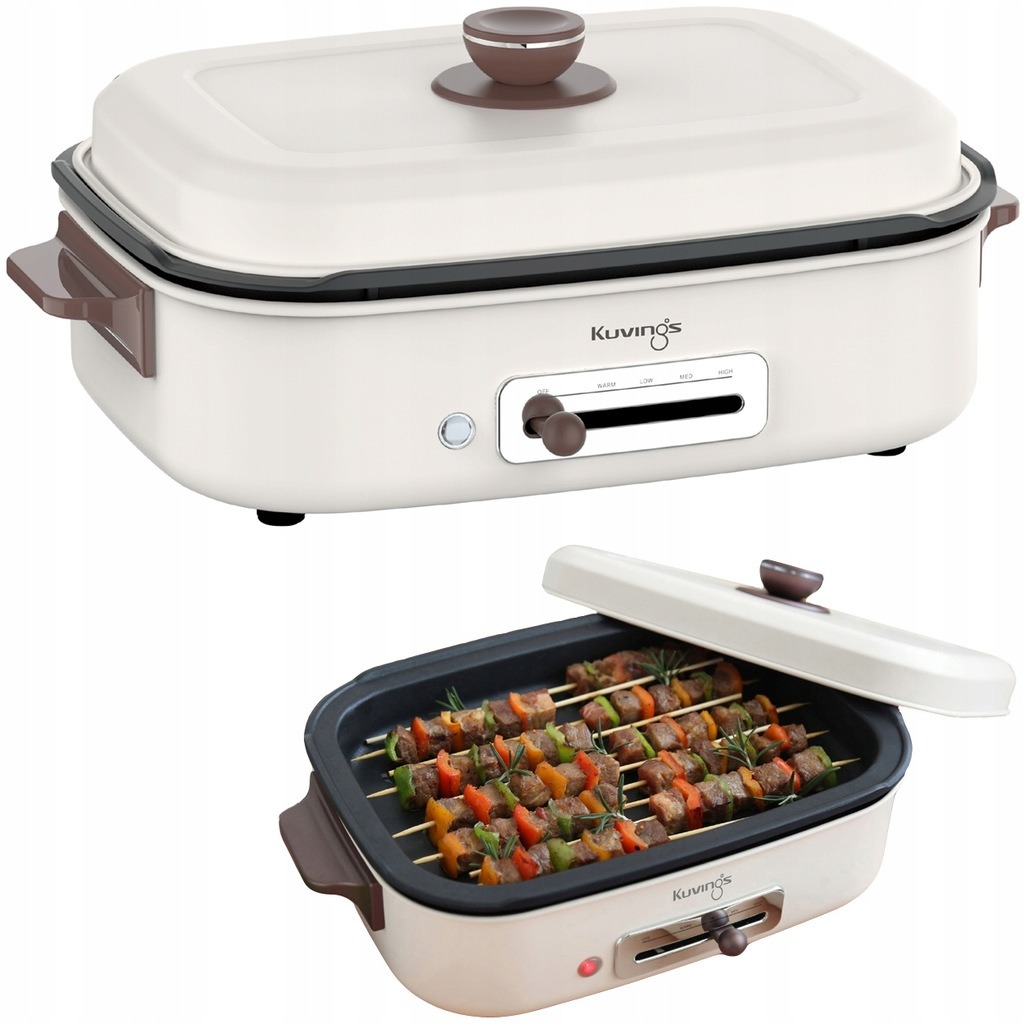 Гриль Kuvings MultiGrill KMG100B бежевый, белый