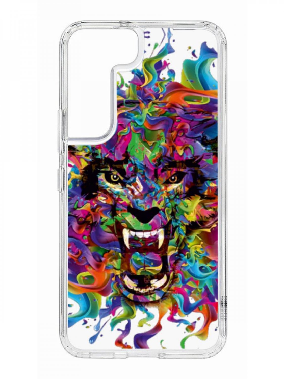 Противоударный чехол для Samsung Galaxy S22 Kruche Print Colored beast прозрачный