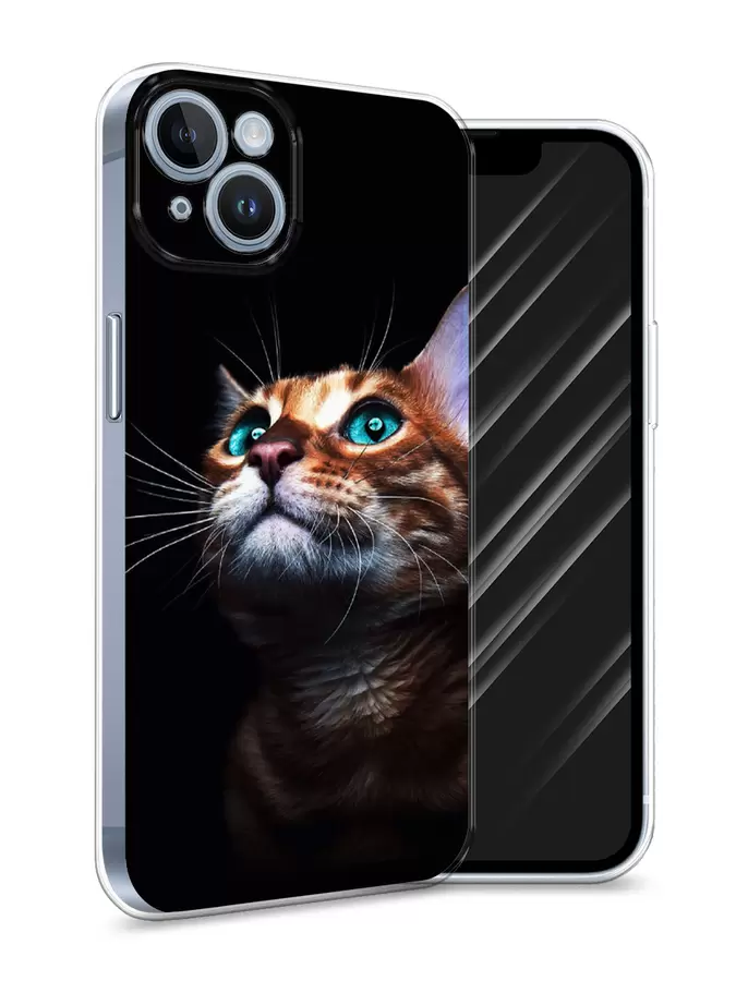 Силиконовый чехол Awog "Мечтательный кот" для Apple iPhone 14