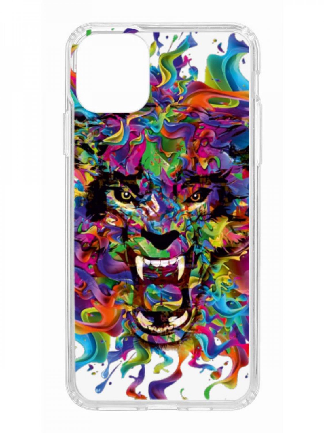 Противоударный чехол для iPhone 11 Pro Max Kruche Print Colored beast прозрачный
