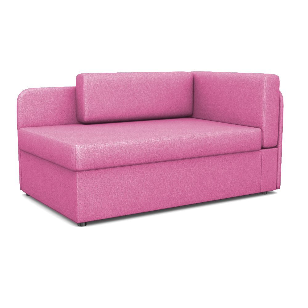 Диван-кровать ФОКУС Компакт Правый 135х83х61 см рогожка розовая, 35901