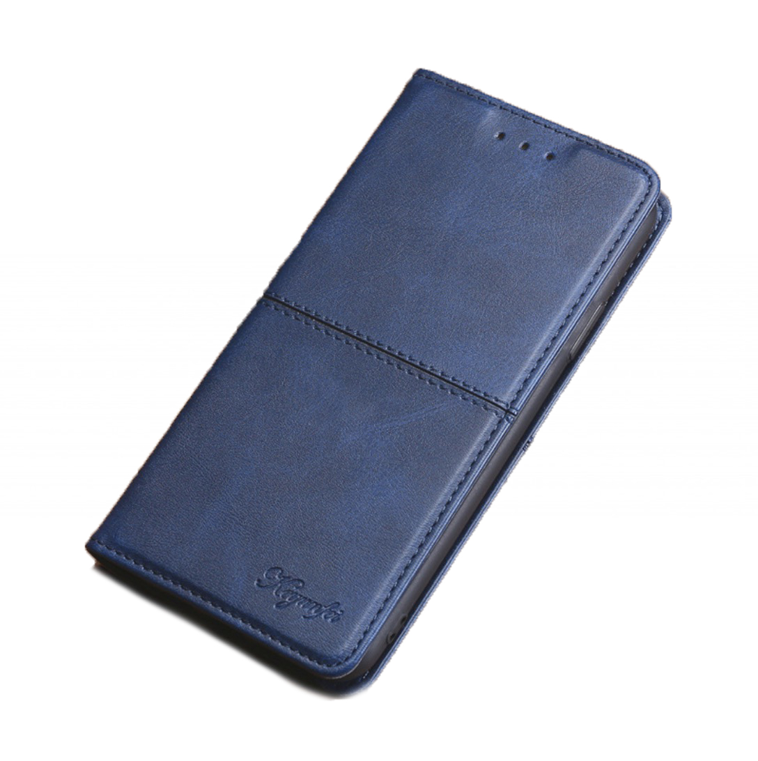 Чехол-книжка MyPads Cuciture Eleganti для ZTE Axon 30 Ultra 5G с магнитной крышкой синий