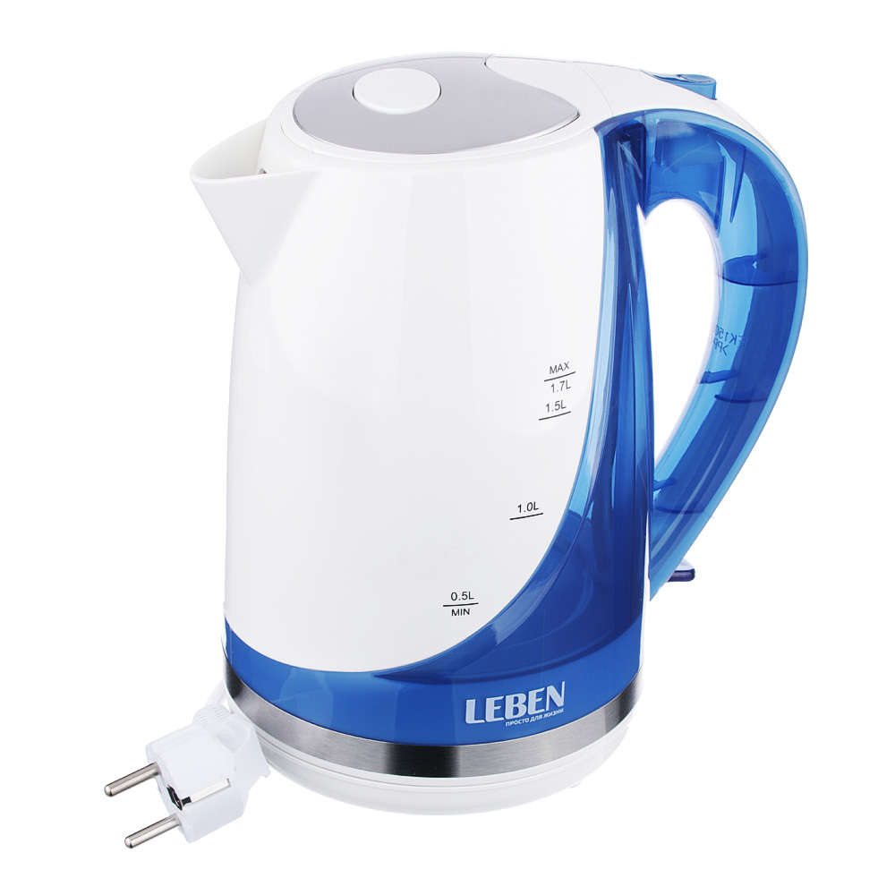 Чайник электрический LEBEN 291-029 1.7 л White, Blue
