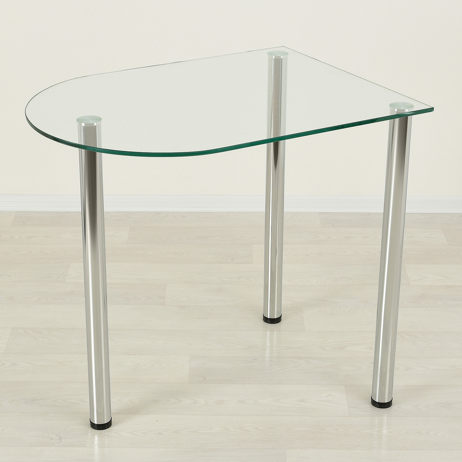 Стеклянный стол Mebel Apartment Эдель 30-3 прозрачный/хром 900х600
