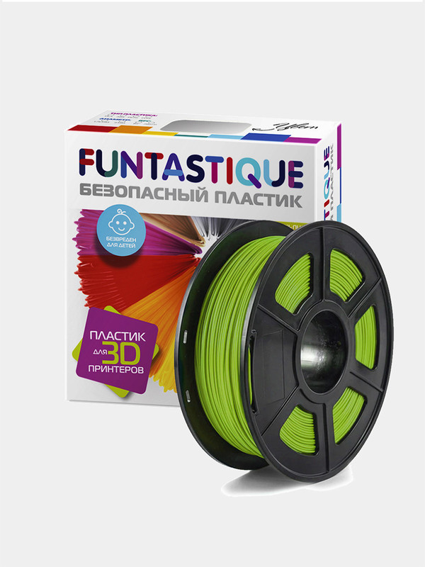Пластик в катушке Funtastique PLA,1.75 мм,1 кг, цвет Салатовый