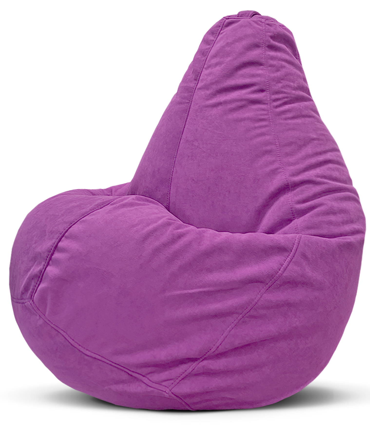 Кресло-мешок PUFLOVE пуфик груша, размер XXXXL, фиолетовый велюр