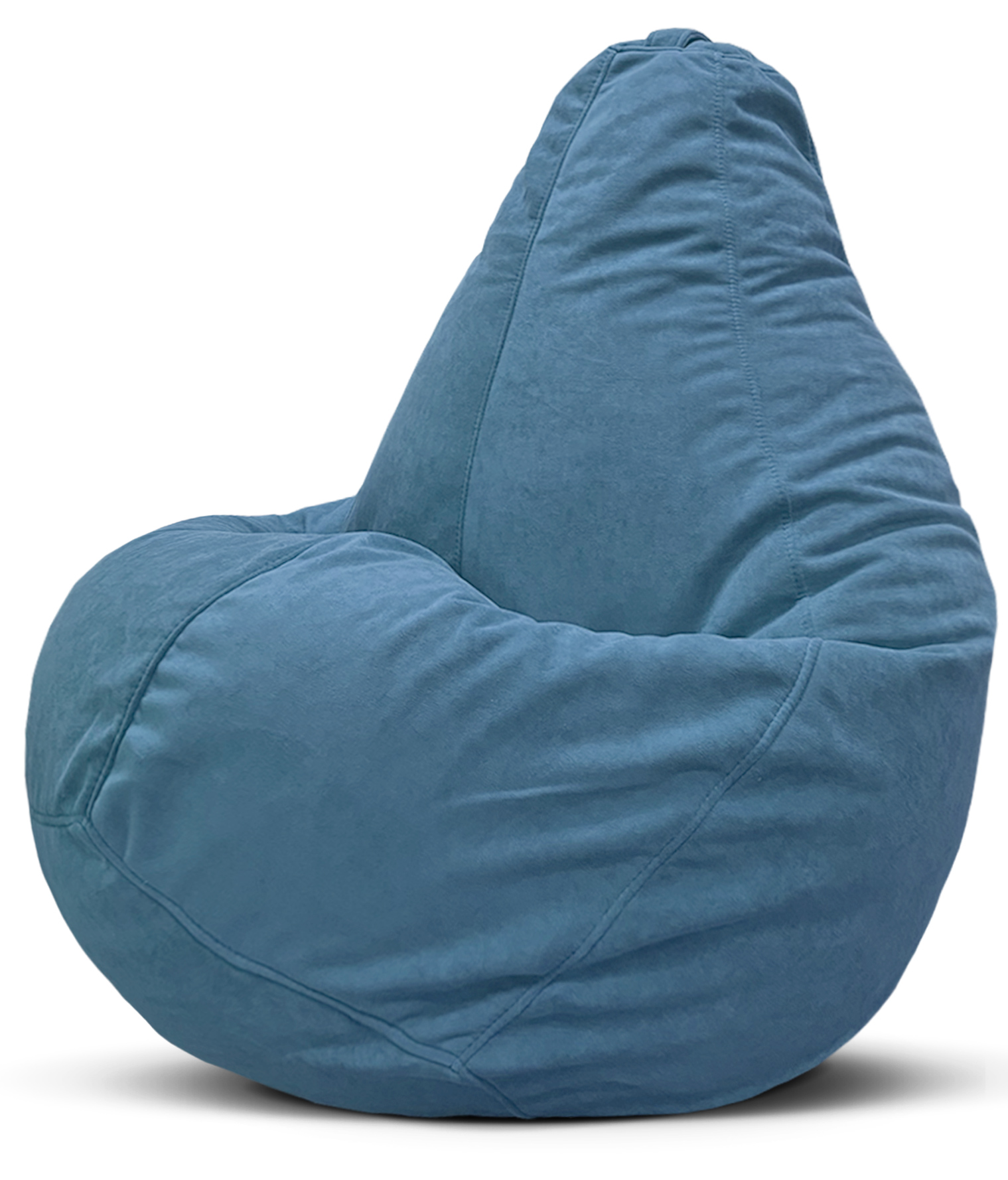 Кресло-мешок PUFLOVE пуфик груша, размер XXXL, голубой велюр