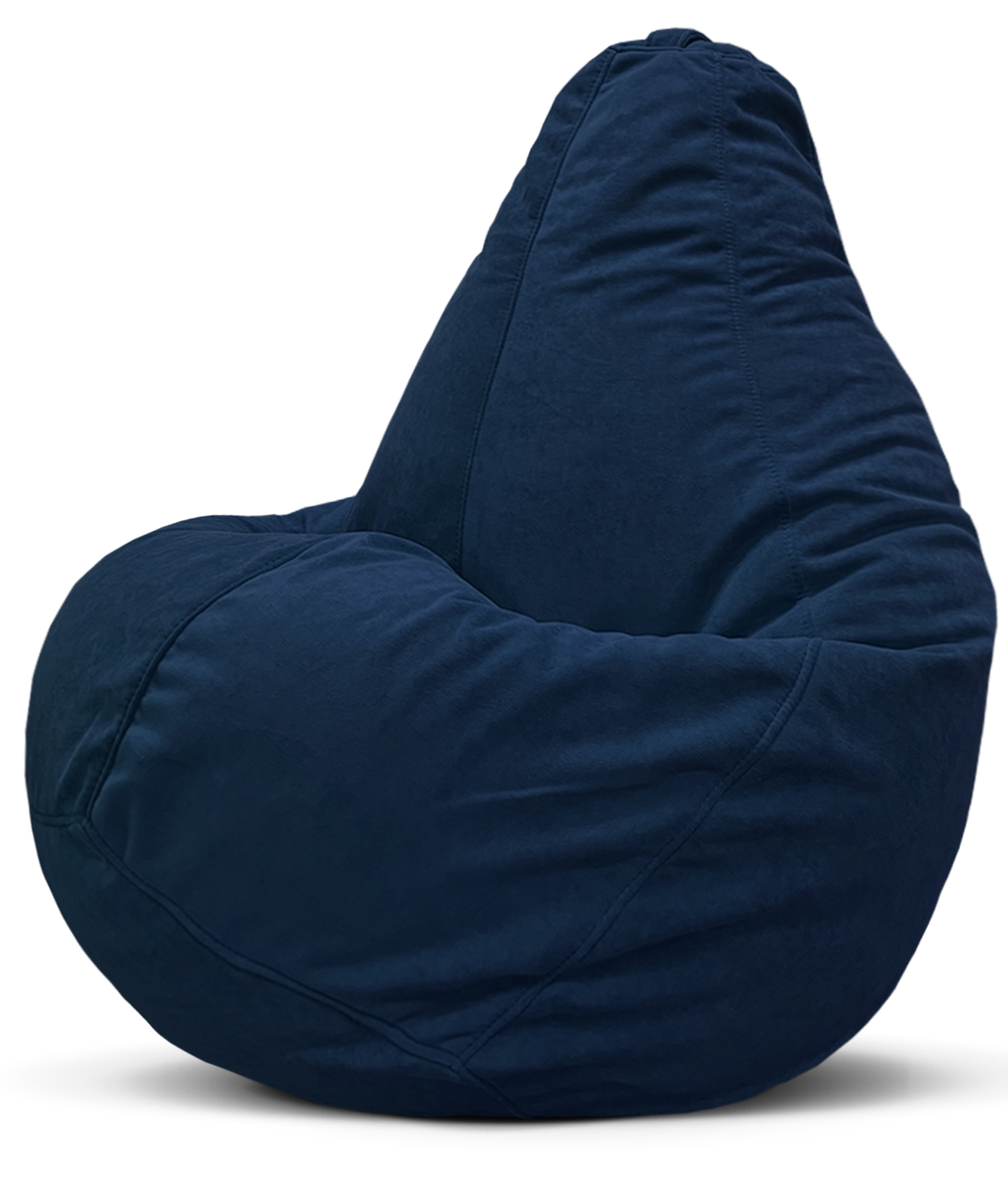 Кресло-мешок PUFLOVE пуфик груша, размер XXXL, синий велюр