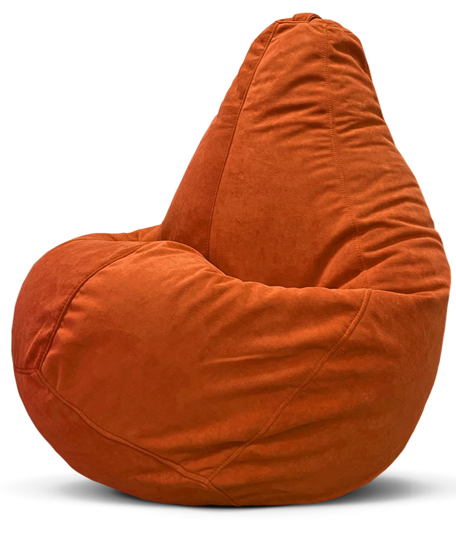 Кресло-мешок PUFLOVE пуфик груша, размер XXXL, оранжевый велюр