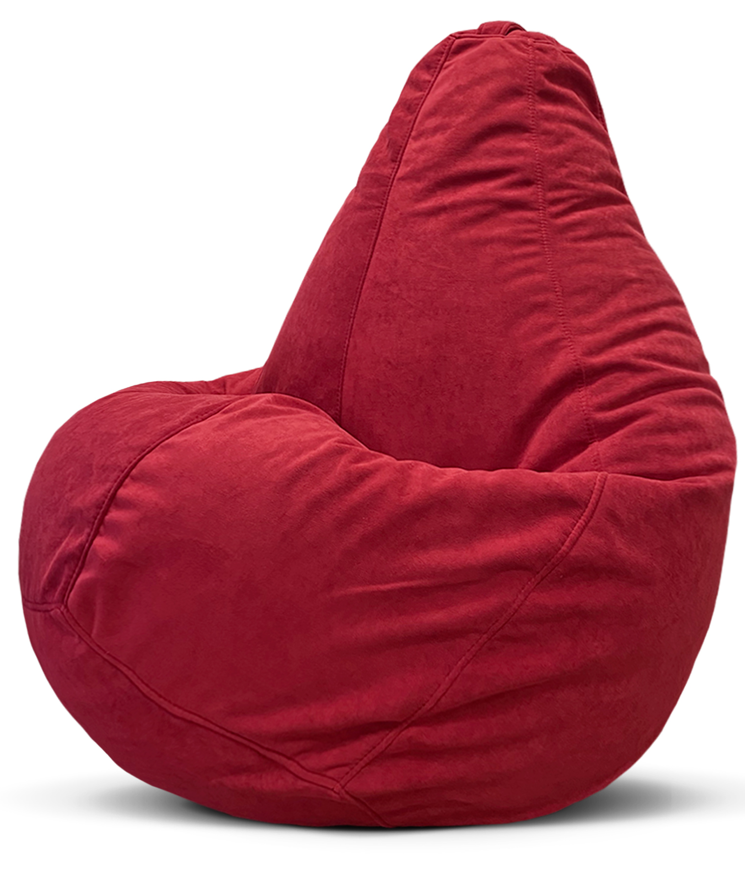 Кресло-мешок PUFLOVE пуфик груша, размер XXL, красный велюр