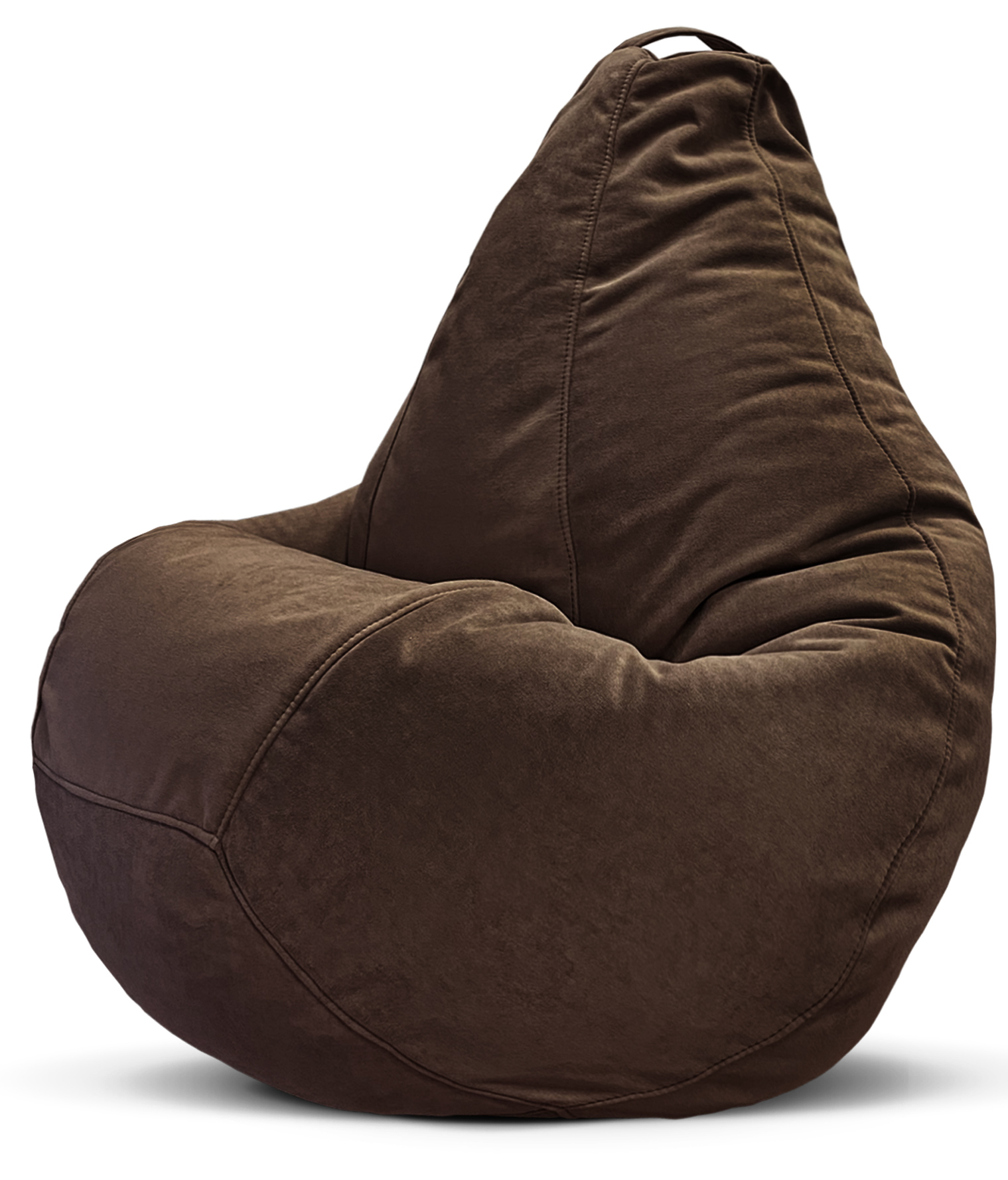 Кресло-мешок PUFLOVE пуфик груша, размер XXL, коричневый велюр