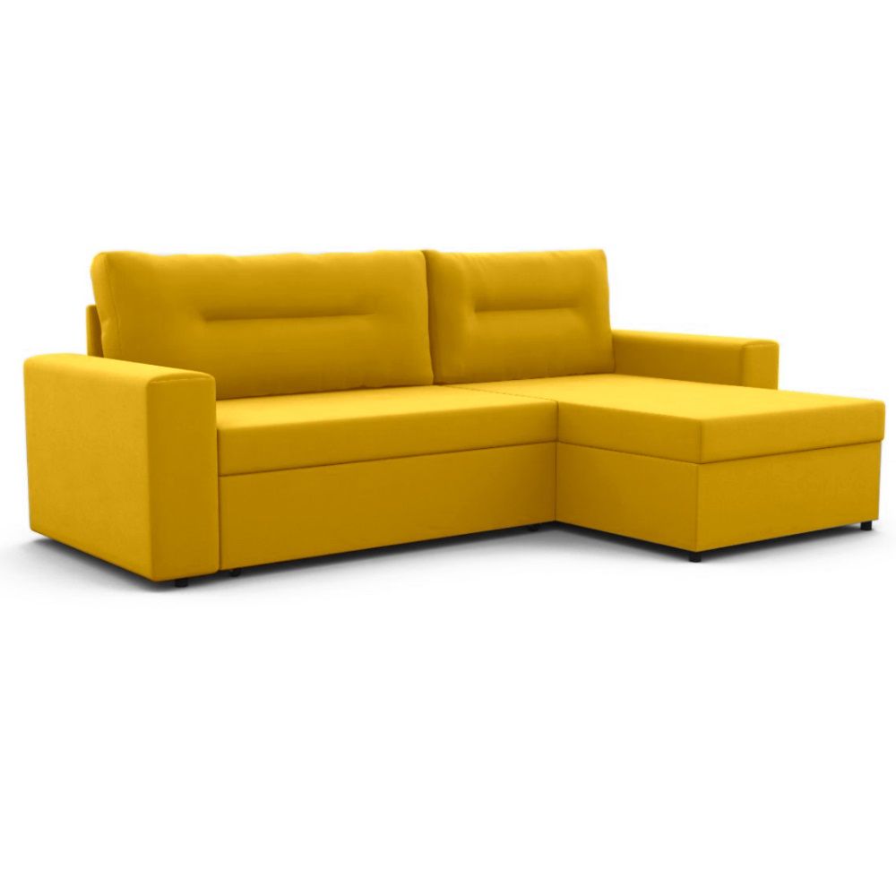 Угловой диван Фокус Скандинавия правый 228х148х86 см желтый текстурный/35284
