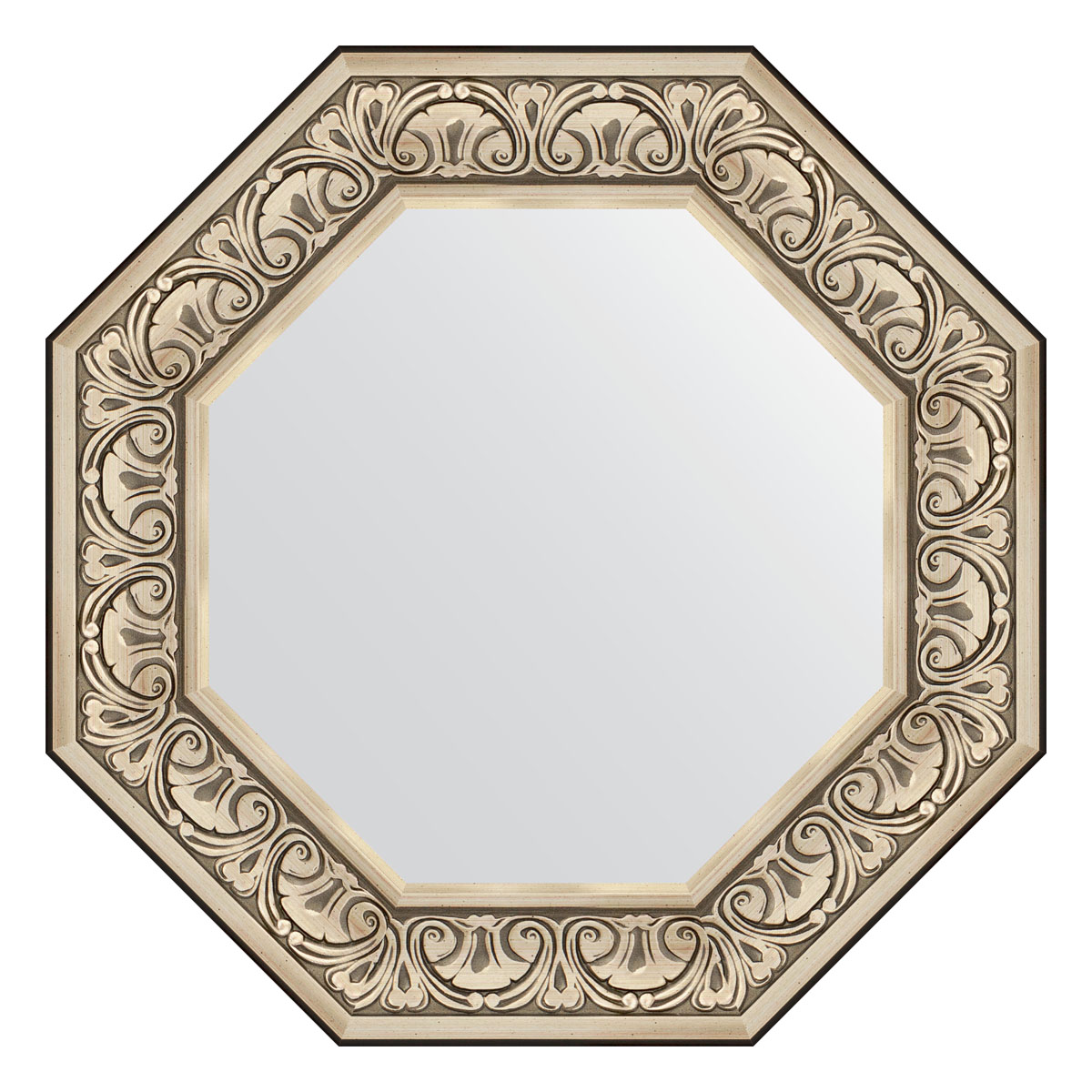 Зеркало в раме 65x65см Evoform BY 7382 барокко серебро