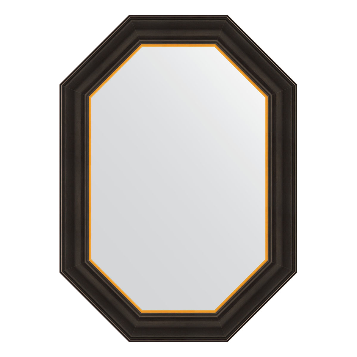 Зеркало в раме 53x73см Evoform BY 7285 черное дерево с золотом