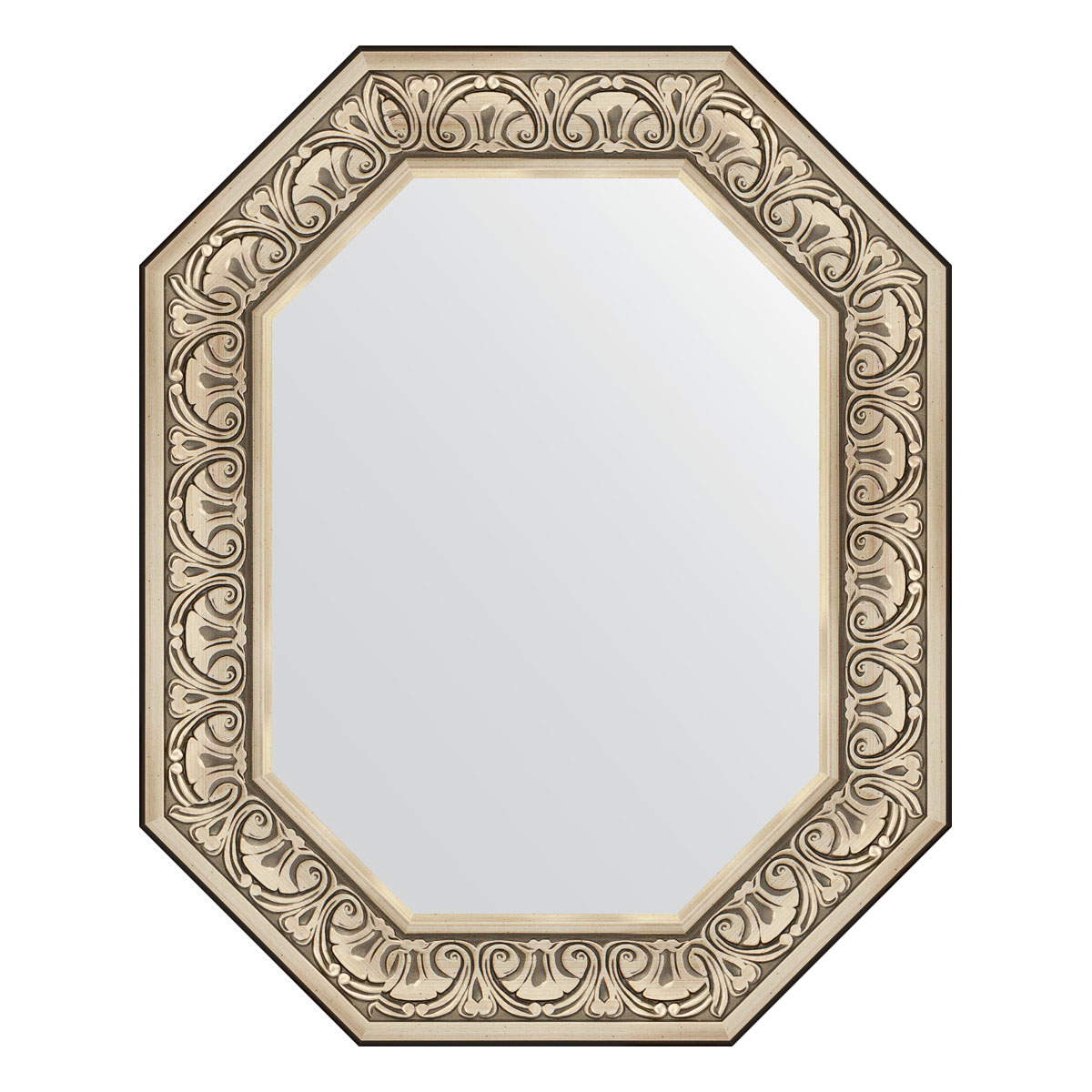 Зеркало в раме 65x80см Evoform BY 7246 барокко серебро