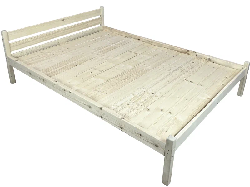 Кровать двуспальная Solarius Классика сплошное основание 190х160, без шлифовки и покрытия