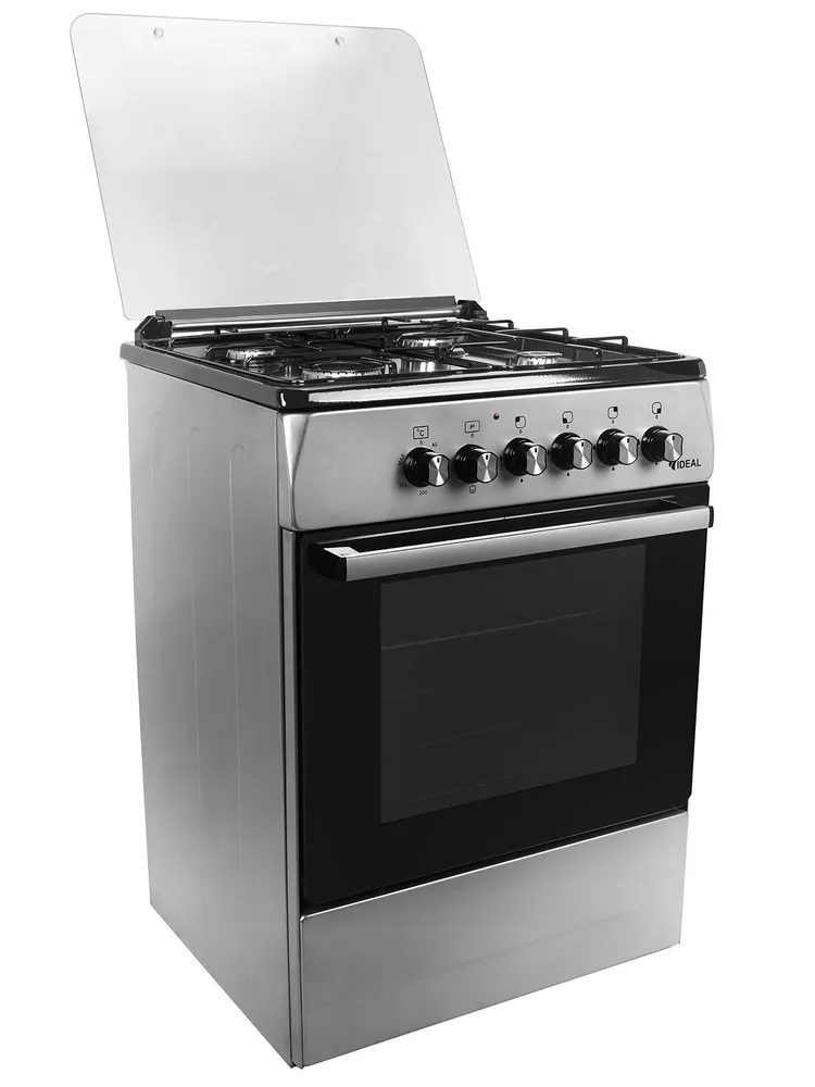 Комбинированная плита IDEAL L 110 цвет серый/серебристый 60 см, газовые конфорки,  духовка