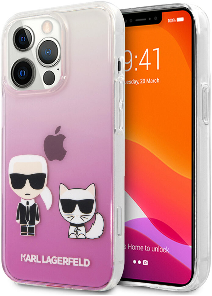 Чехол CG Mobile Karl Lagerfeld PC/TPU Karl  Choupette iPhone 13 Pro Max Розовый градиент
