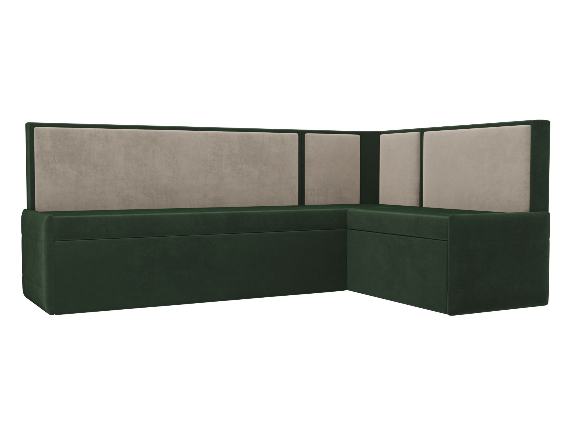 Кухонный угловой диван Лига Диванов Кристина левый угол 191х130х85 см, зеленый\бежевый