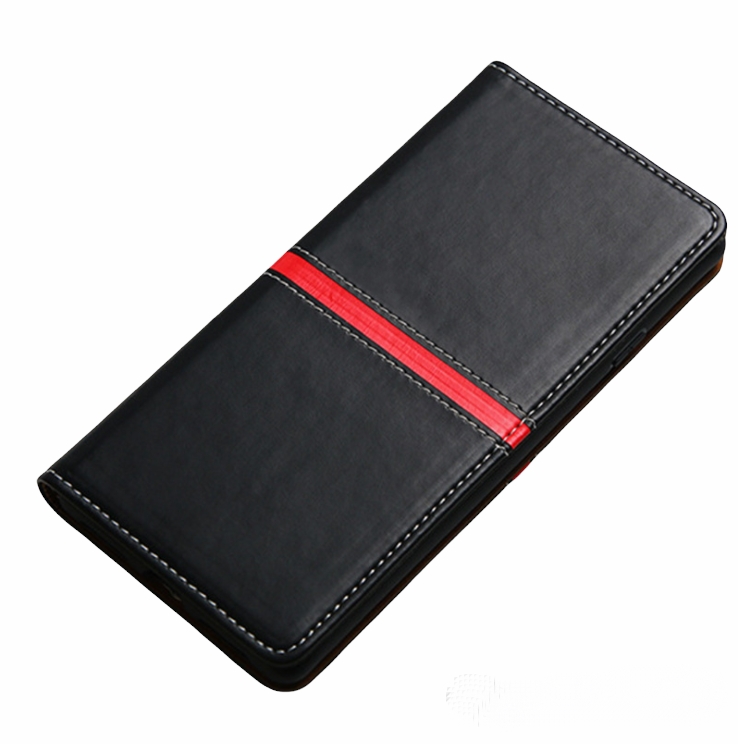 Чехол-книжка MyPads Una Fitto из эко-кожи для  Huawei Y5 2 (II) черный с красной полосой