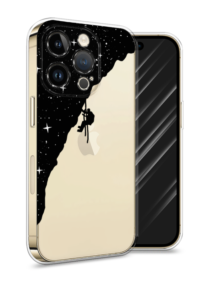 Силиконовый чехол Awog "Скалолаз в космосе" для Apple iPhone 14 Pro