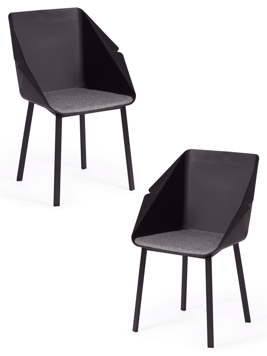 Комплект стульев (2 шт.) TetChair DORO (mod. 8088) пластик, металл, ткань, черный, серый