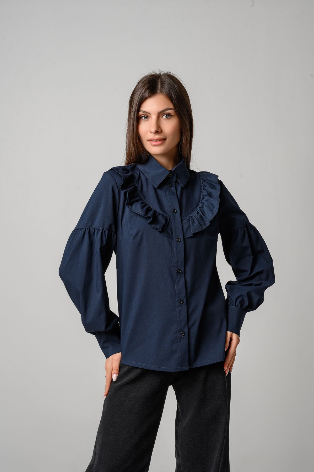 Блуза женская TOPLES 51042 синяя 46 RU
