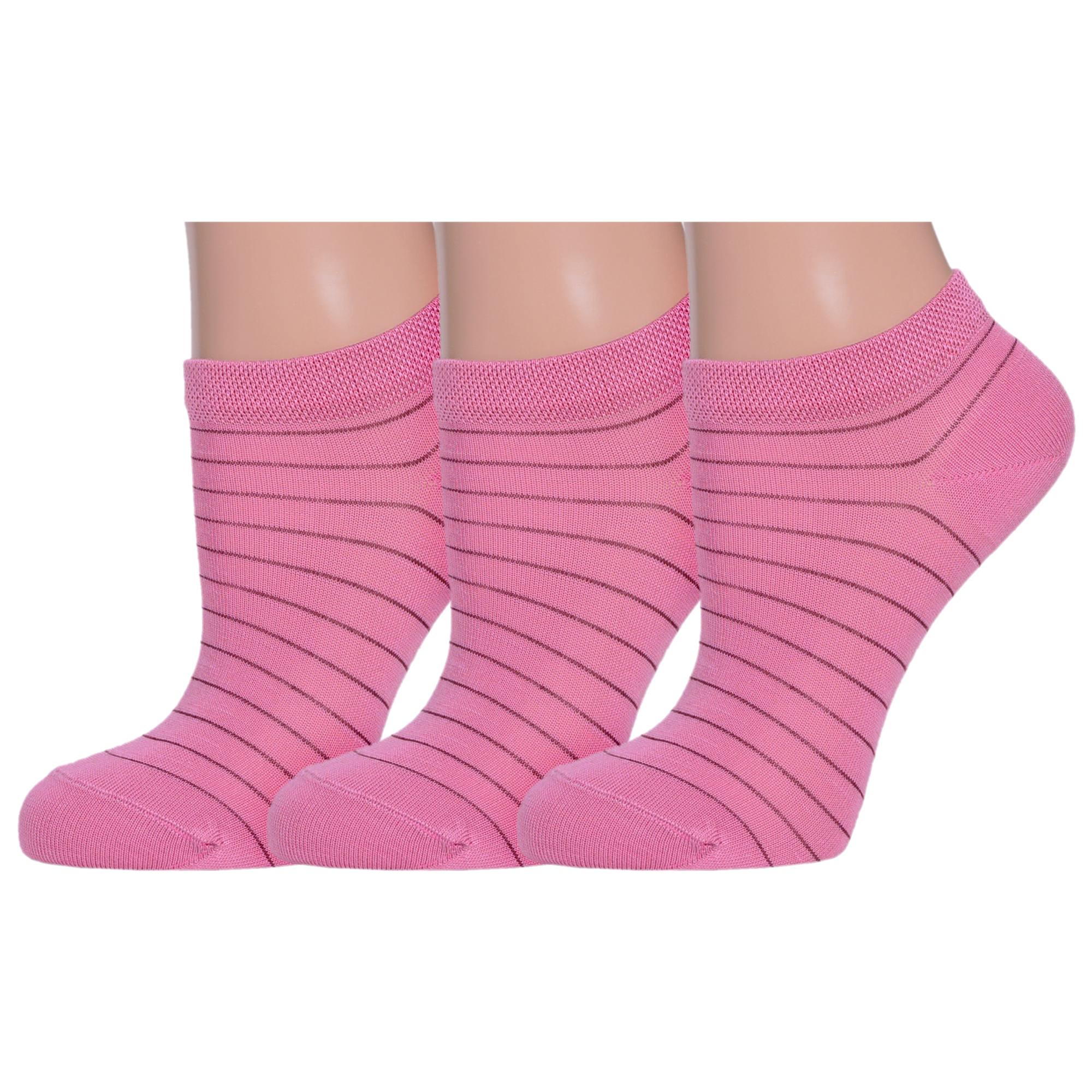 Комплект носков женских Grinston socks 3-15D34 розовых 23