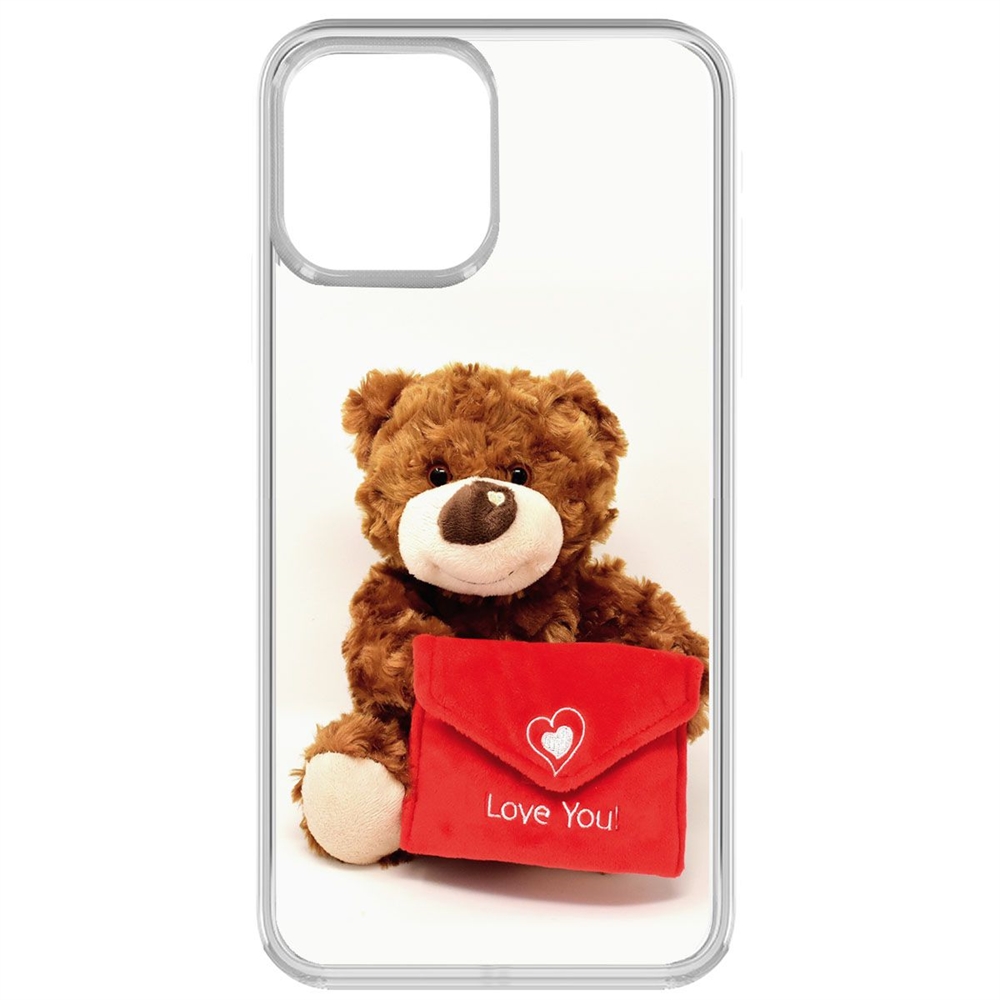 Чехол-накладка Krutoff Clear Case Медвежонок тебя любит для iPhone 13 Pro