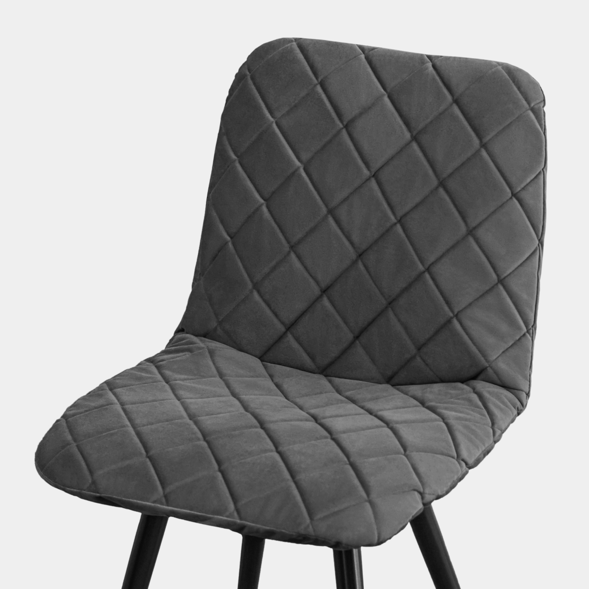 Комплект чехлов на стул CHILLY из велюра Flatlika, 2 шт, темно-серый