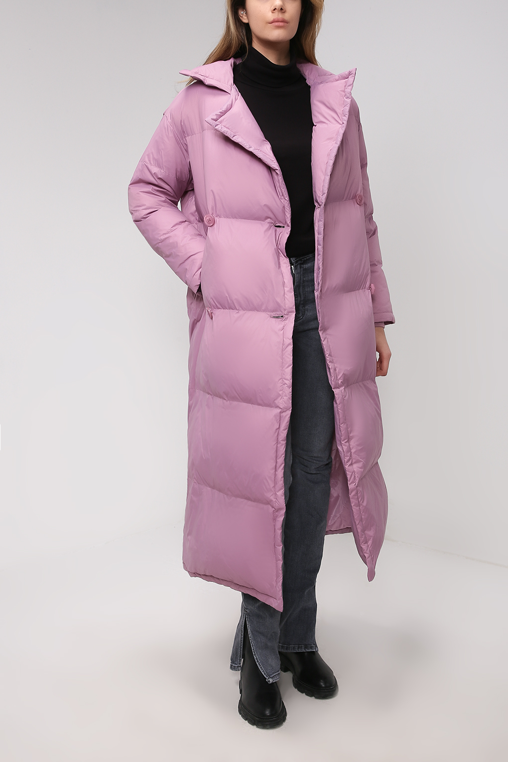Пуховик-пальто женский Belucci BL21096136 розовый 46 RU