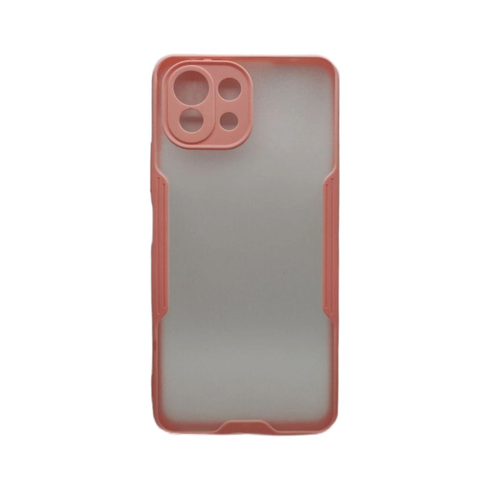 Чехол силиконовый матовый с защитой камеры для Xiaomi Mi 11 Lite (розовый)