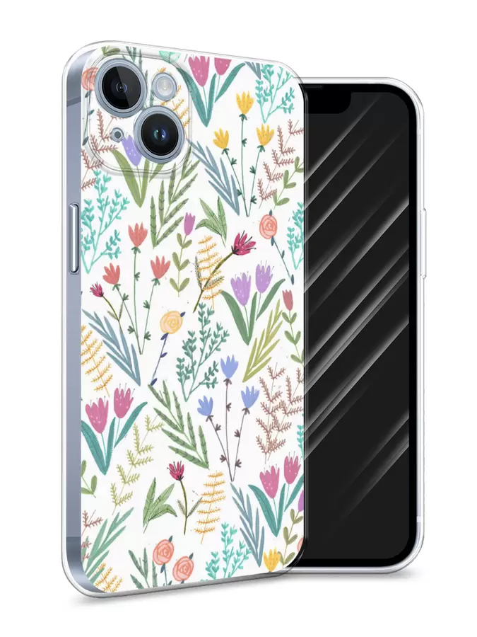 Силиконовый чехол Awog "Полевые цветы рисунок" для Apple iPhone 14