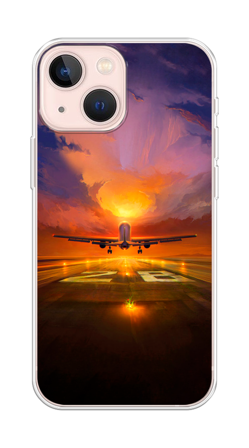 Чехол на Apple iPhone 13 mini "Самолет на посадке"