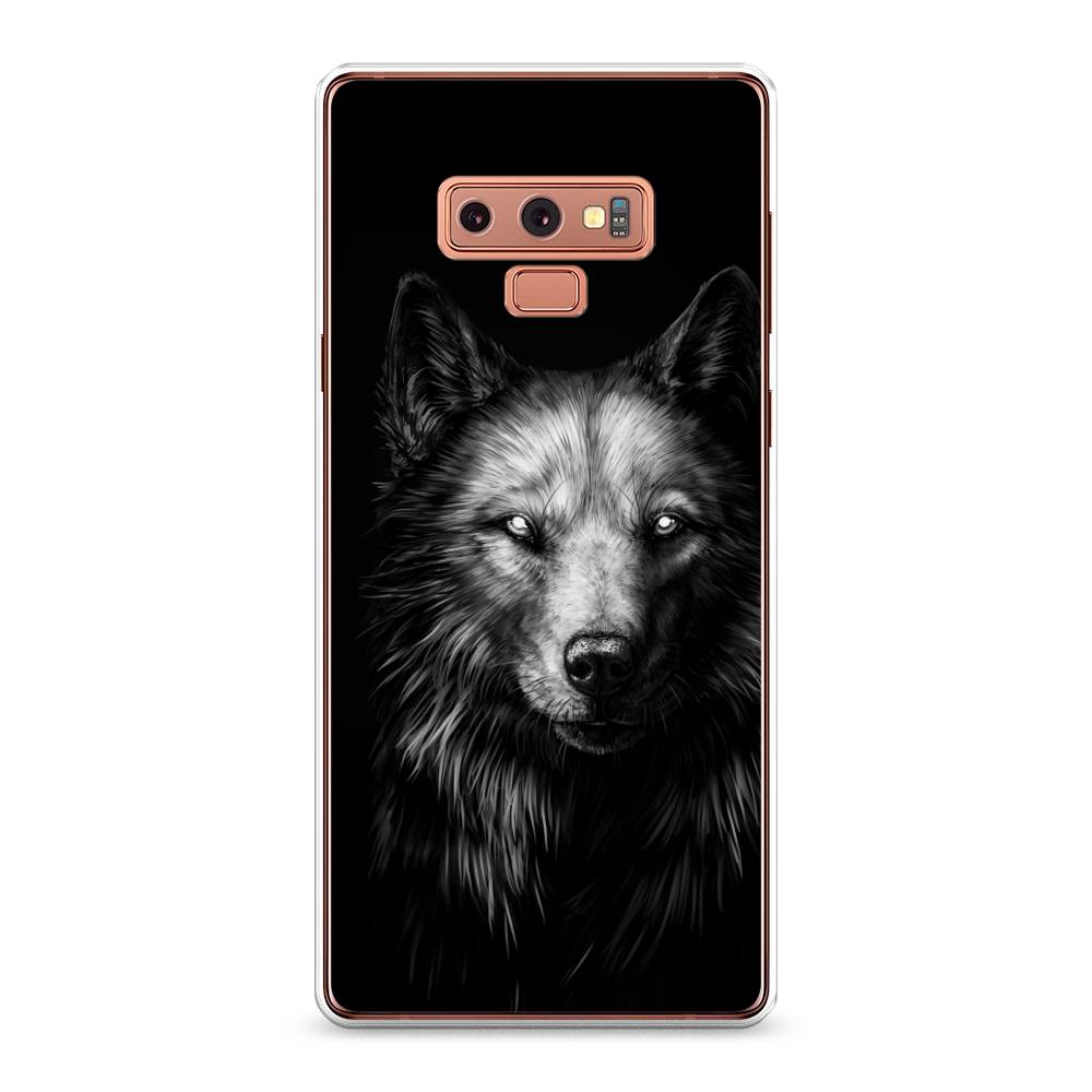 Чехол Awog  на Samsung Galaxy Note 9 "Волк черно белый"