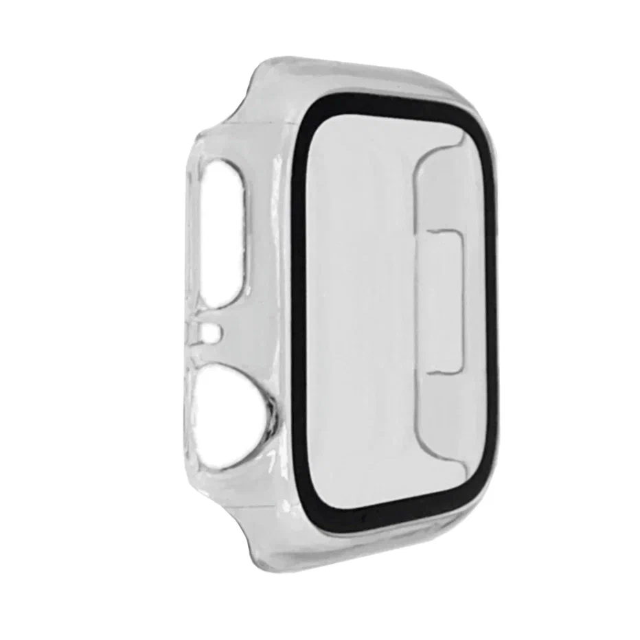 Чехол и защитное стекло Qvatra для Apple Watch Series 4/5/6/SE 44 мм прозрачный