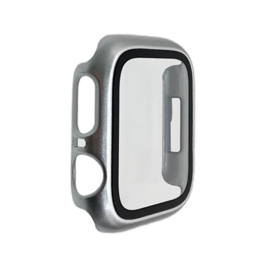 Чехол и защитное стекло Qvatra для Apple Watch Series 4/5/6/SE 40 мм серебристый