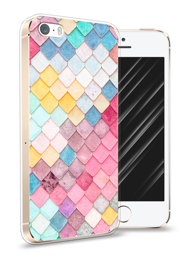 Чехол Awog на Apple iPhone 5 / Айфон 5 "Нежные ромбики"