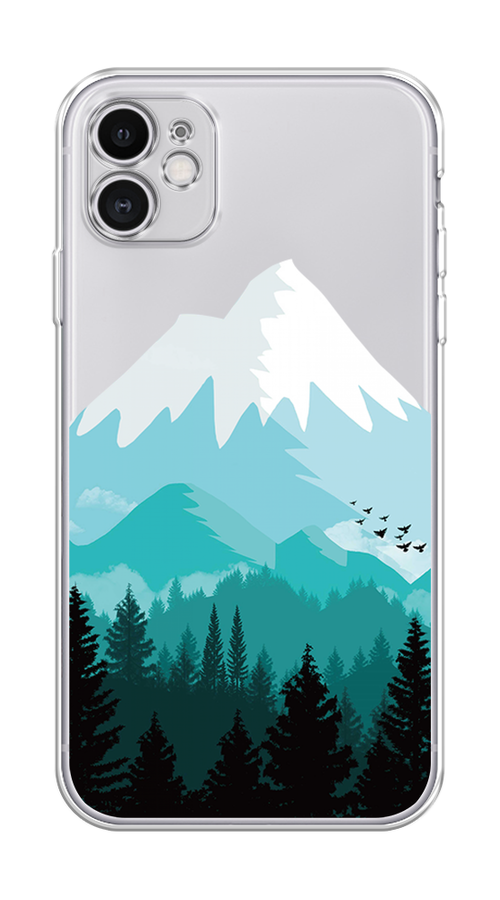 Чехол на Apple iPhone 11 "Синяя снежная гора"