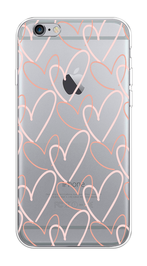 Чехол на Apple iPhone 6/6S "Узор из сердечек"